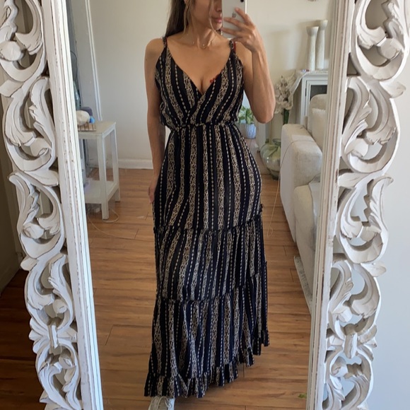 Dresses | New Black Gold Open Front Maxi Dress | Poshmark